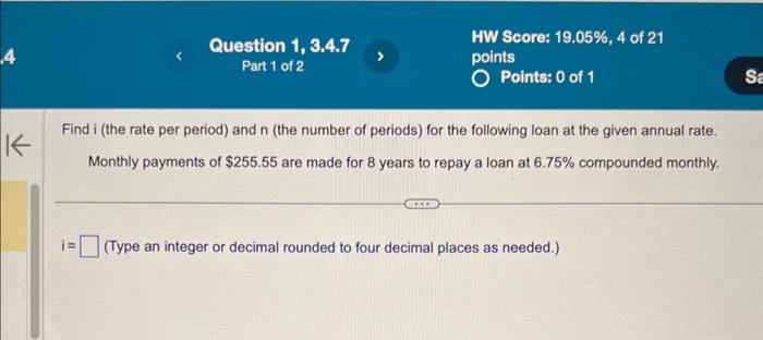 Solved Find i (the rate per period) and n (the number of | Chegg.com