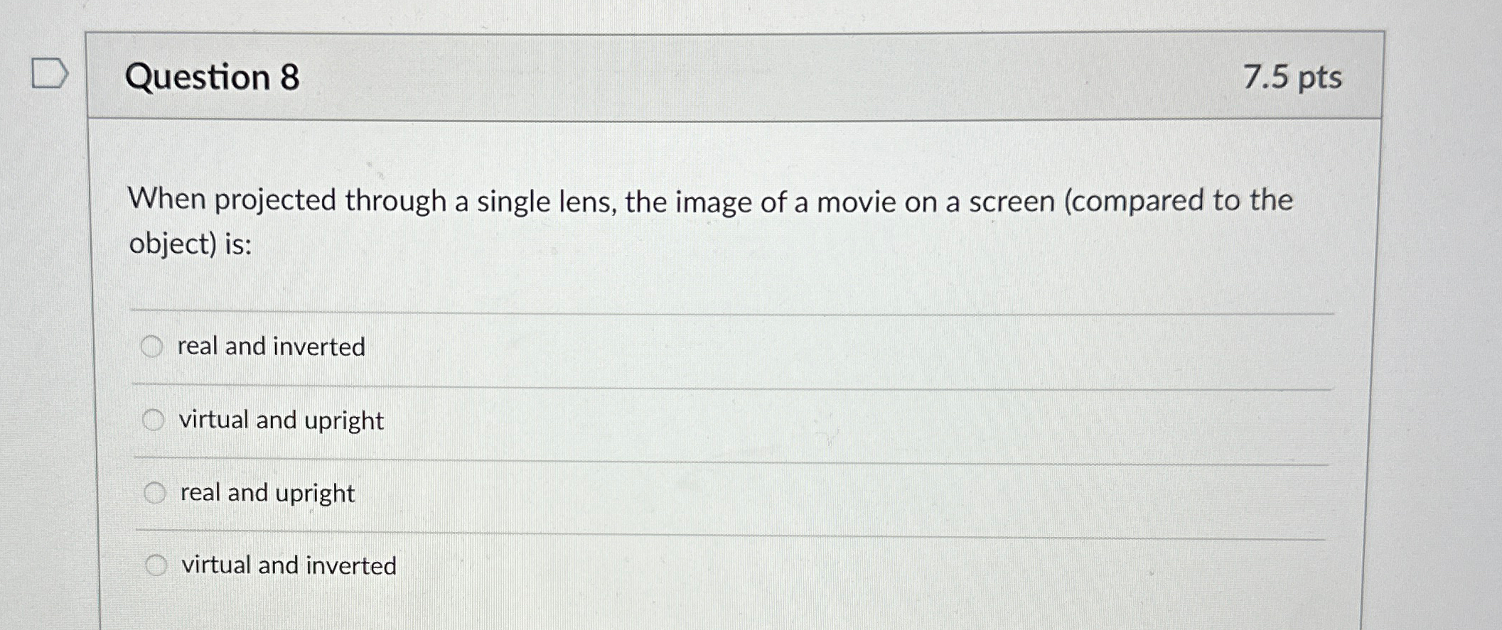 Solved Question 87.5ptsWhen projected through a single lens, | Chegg.com