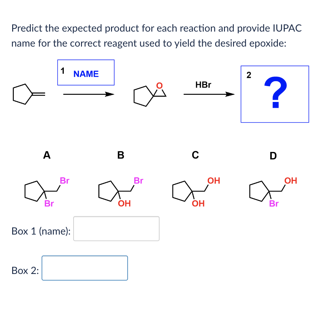 Solved Predict the expected product for each reaction and | Chegg.com
