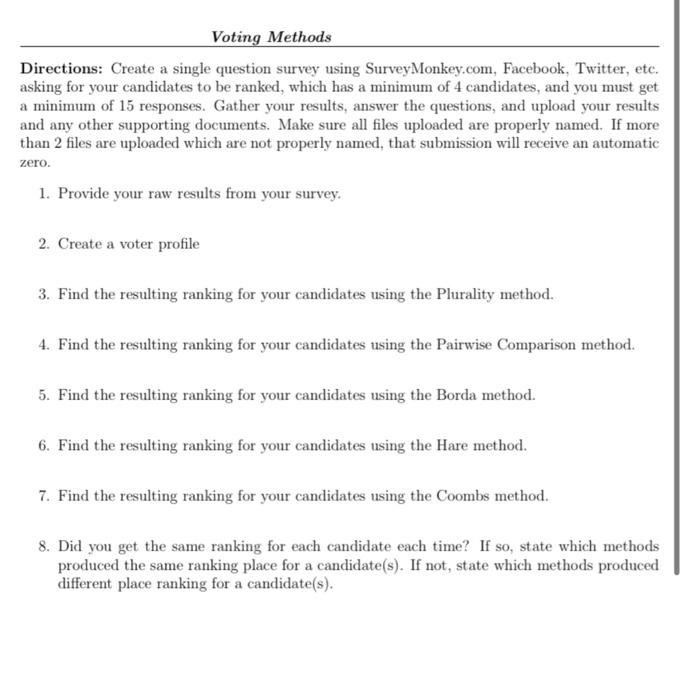 Solved Directions: Create a single question survey using | Chegg.com