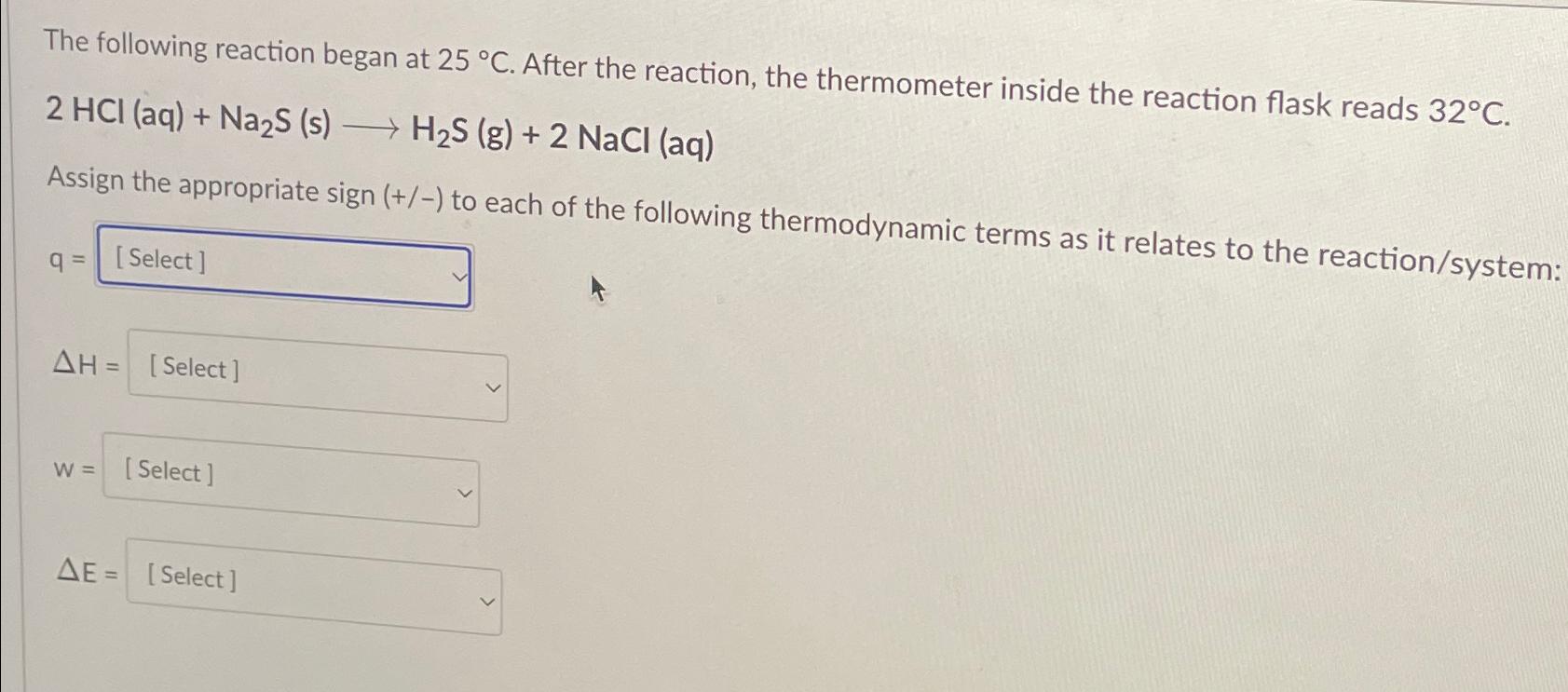 Solved The following reaction began at 25°C. ﻿After the | Chegg.com