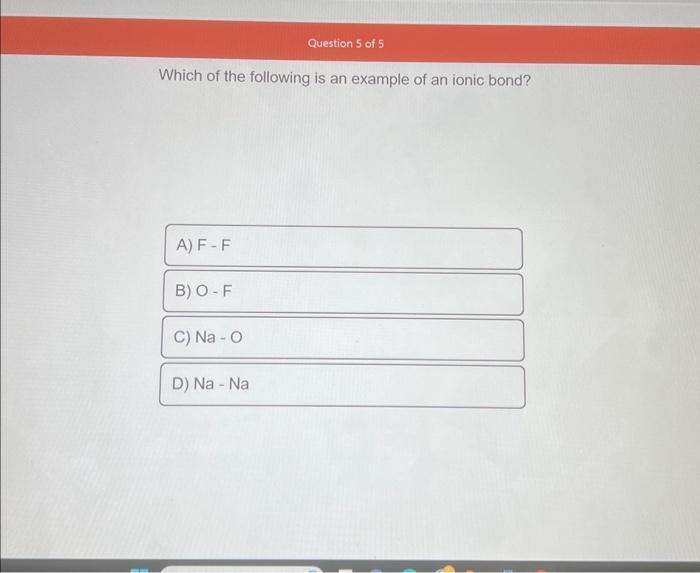 Solved Which of the following is an example of an ionic | Chegg.com