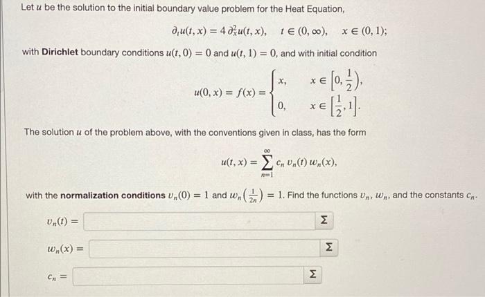 Solved Consider the one-space dimensional heat equation for | Chegg.com