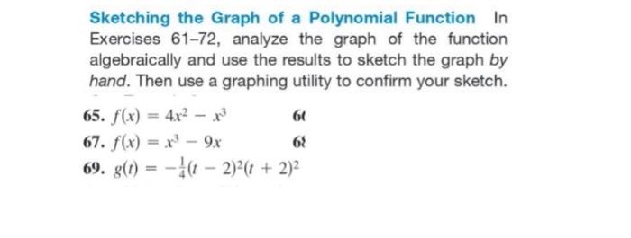 Solved Sketching the Graph of a Polynomial Function In | Chegg.com