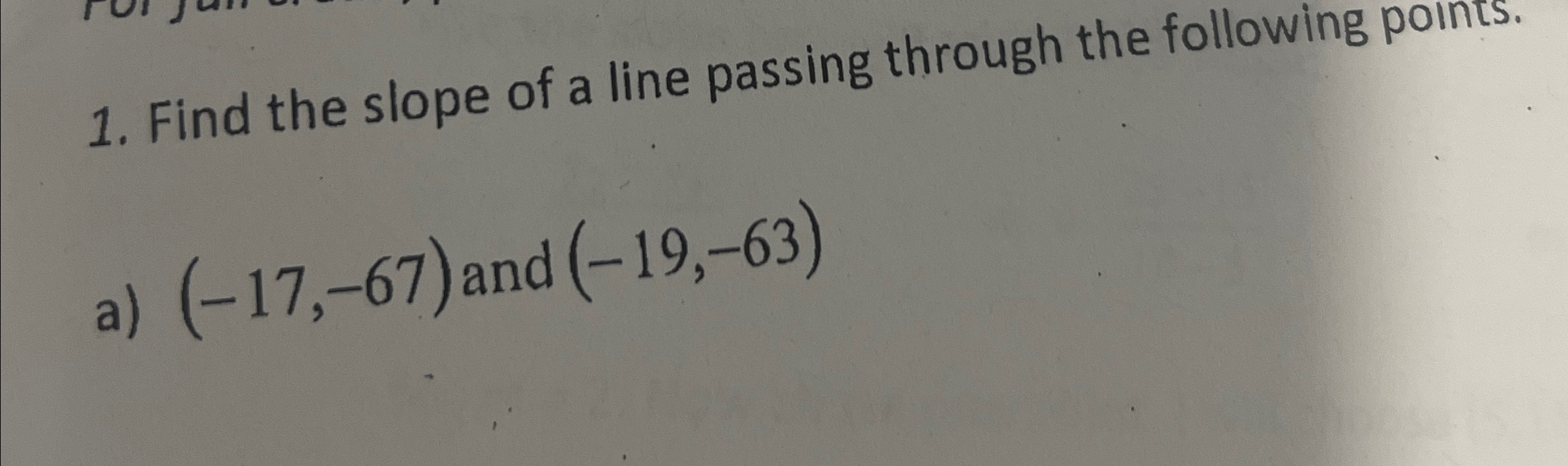 Solved Find the slope of a line passing through the | Chegg.com