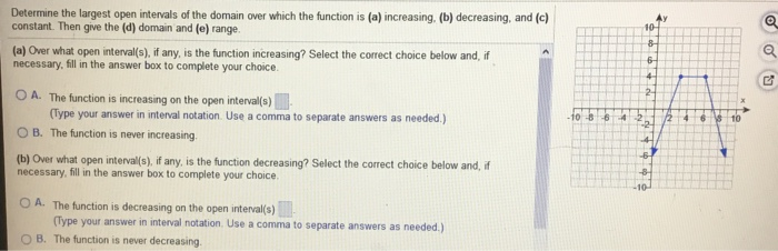 Solved Determine the largest open intervals of the domain | Chegg.com