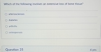 Solved Which of the following involves an extensive loss of | Chegg.com
