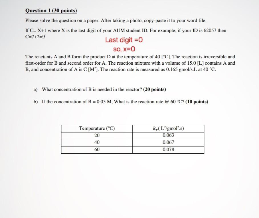 Solved Please solve the question on a paper. After taking a | Chegg.com