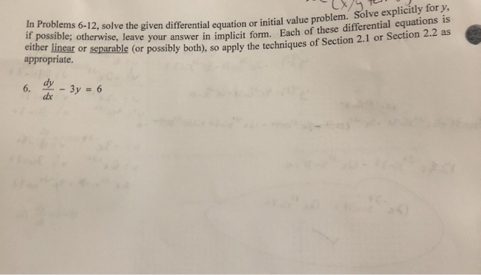 Solved In Problems 6-12, solve the given differential | Chegg.com