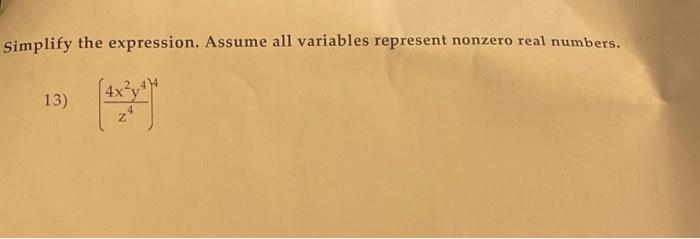Solved Simplify the expression. Assume all variables | Chegg.com