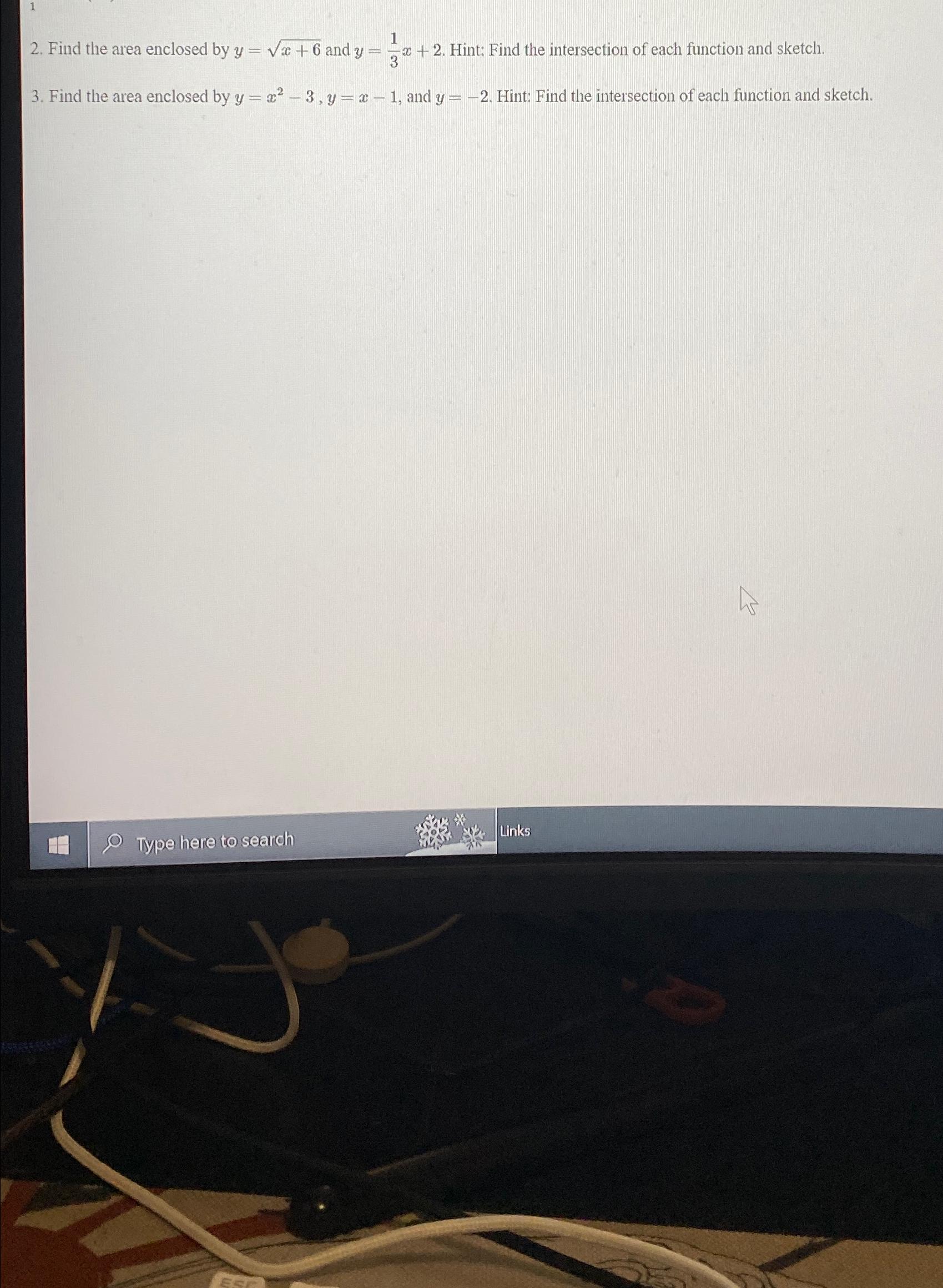 Solved 12. ﻿Find the area enclosed by y=x+62 ﻿and y=13x+2. | Chegg.com