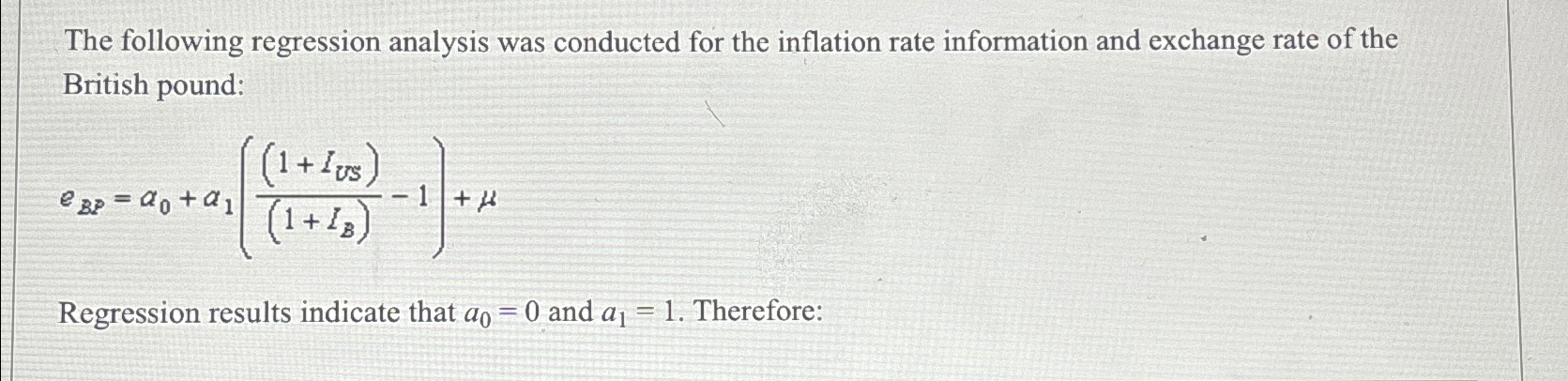 Solved The following regression analysis was conducted for | Chegg.com