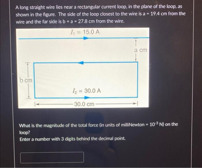 Solved A long straight wire lies near a rectangular current | Chegg.com