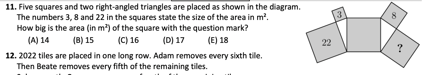 Solved Five squares and two right-angled triangles are | Chegg.com