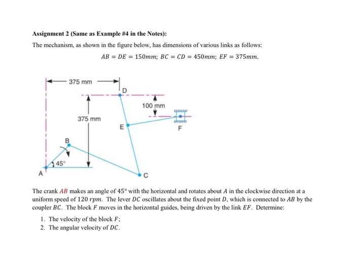 Solved Assignment 2 (Same as Example \#4 in the Notes): The | Chegg.com