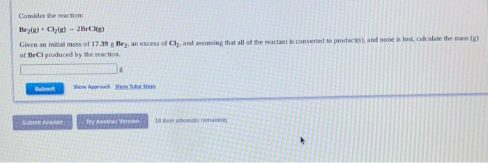 Solved Consider the reaction: Br2(g) + Cl2(0) - 2Br (8) | Chegg.com