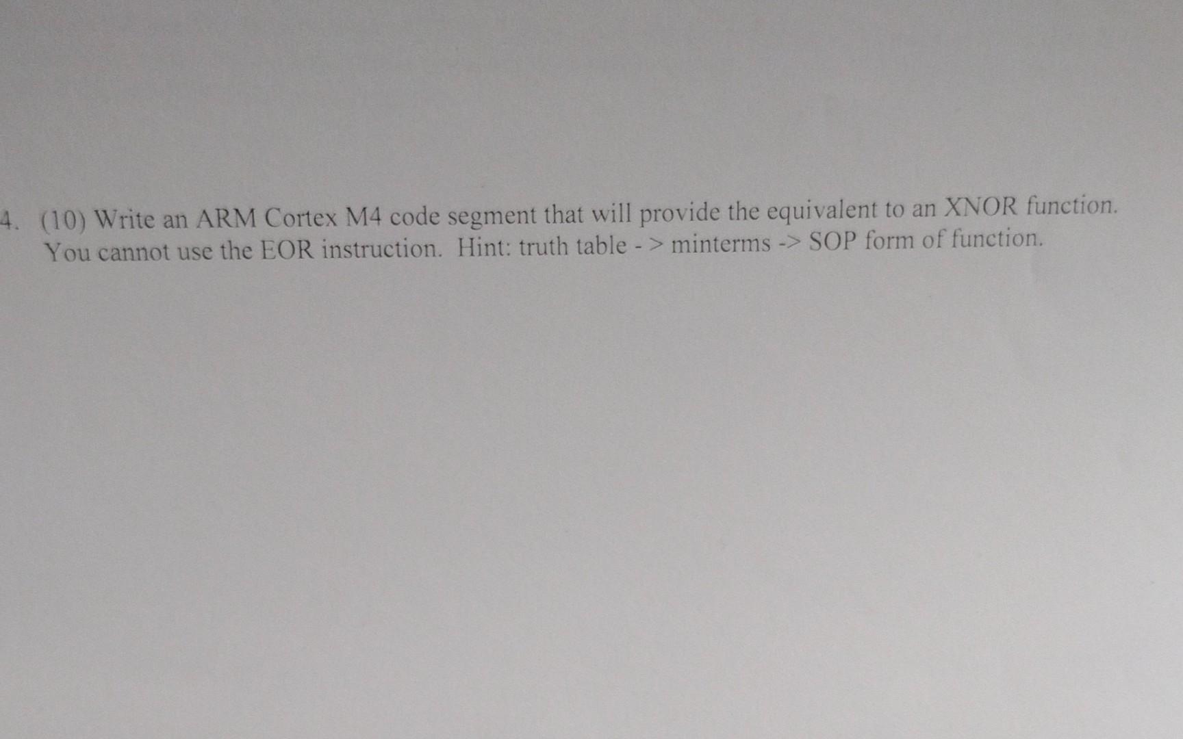 Solved (10) Write an ARM Cortex M4 code segment that will | Chegg.com Solved (10) Write an ARM Cortex M4 code segment that will | Chegg.com
