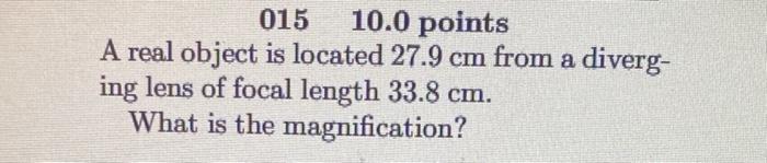 Solved 01310.0 points A convex spherical mirror forms a | Chegg.com