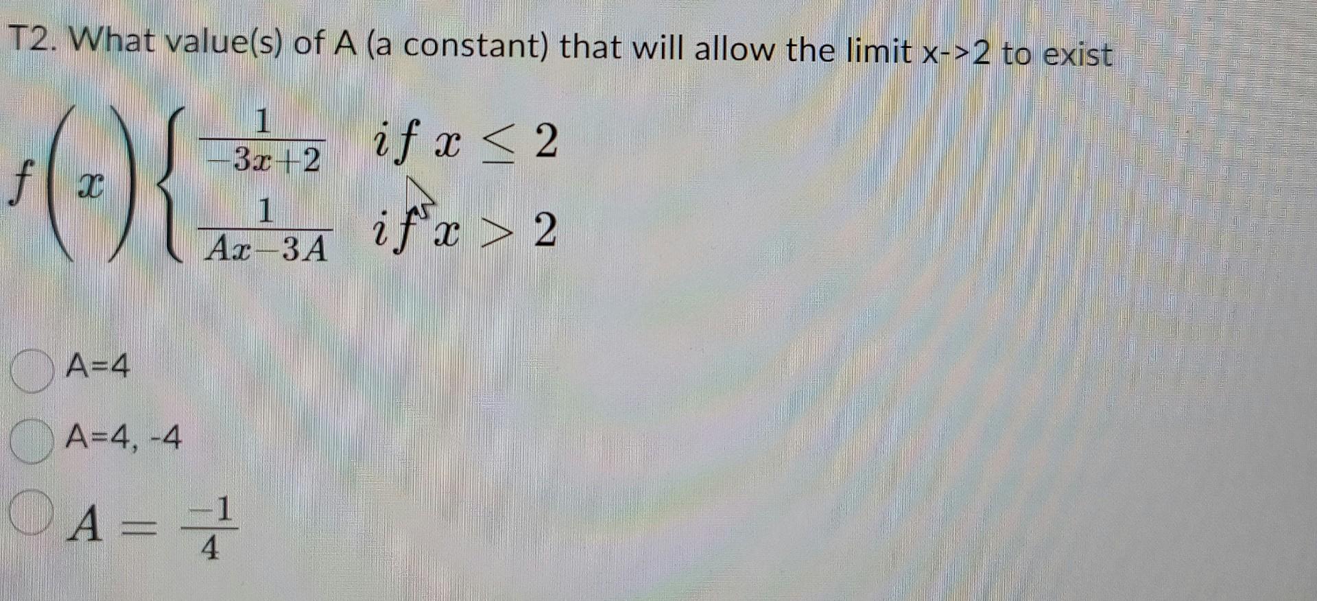 Solved T2. What value(s) of A (a constant) that will allow | Chegg.com