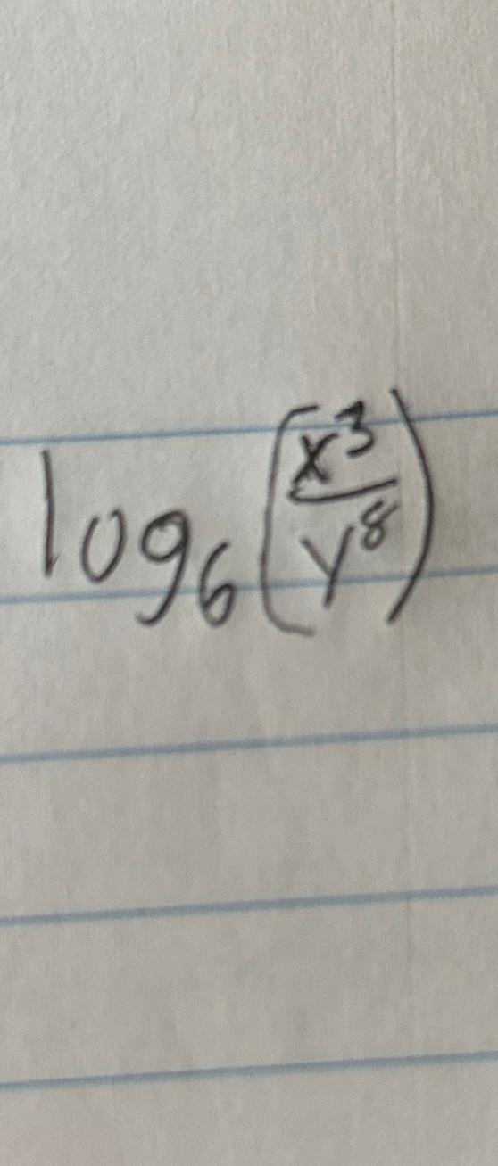 Solved log6(x3y8) | Chegg.com