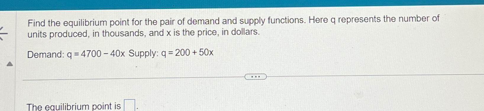 Solved Find the equilibrium point for the pair of demand and | Chegg.com