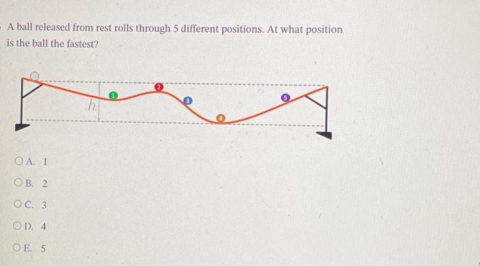 Solved A ball released from rest rolls through 5 different | Chegg.com
