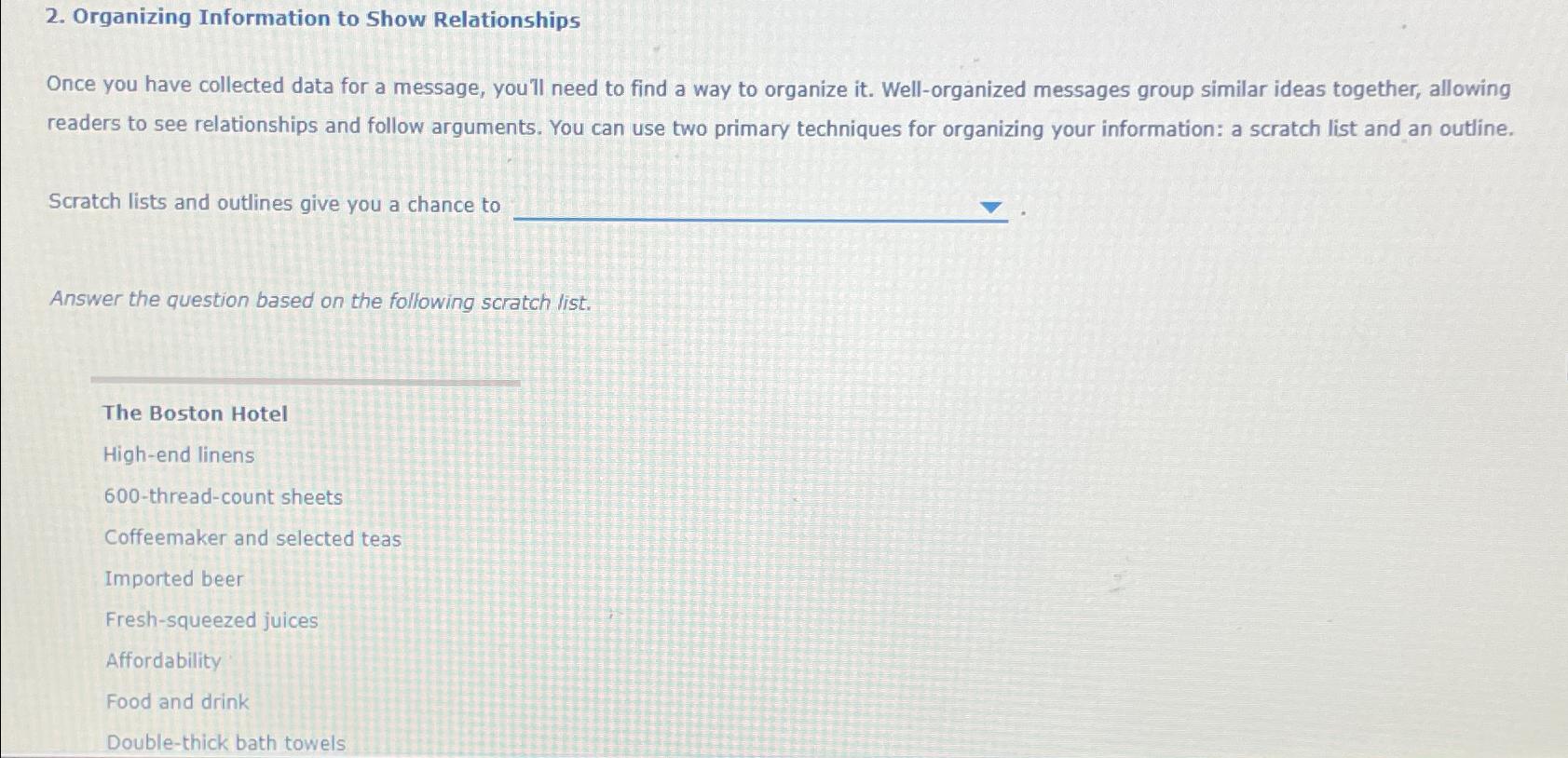 Solved Organizing Information to Show RelationshipsOnce you | Chegg.com