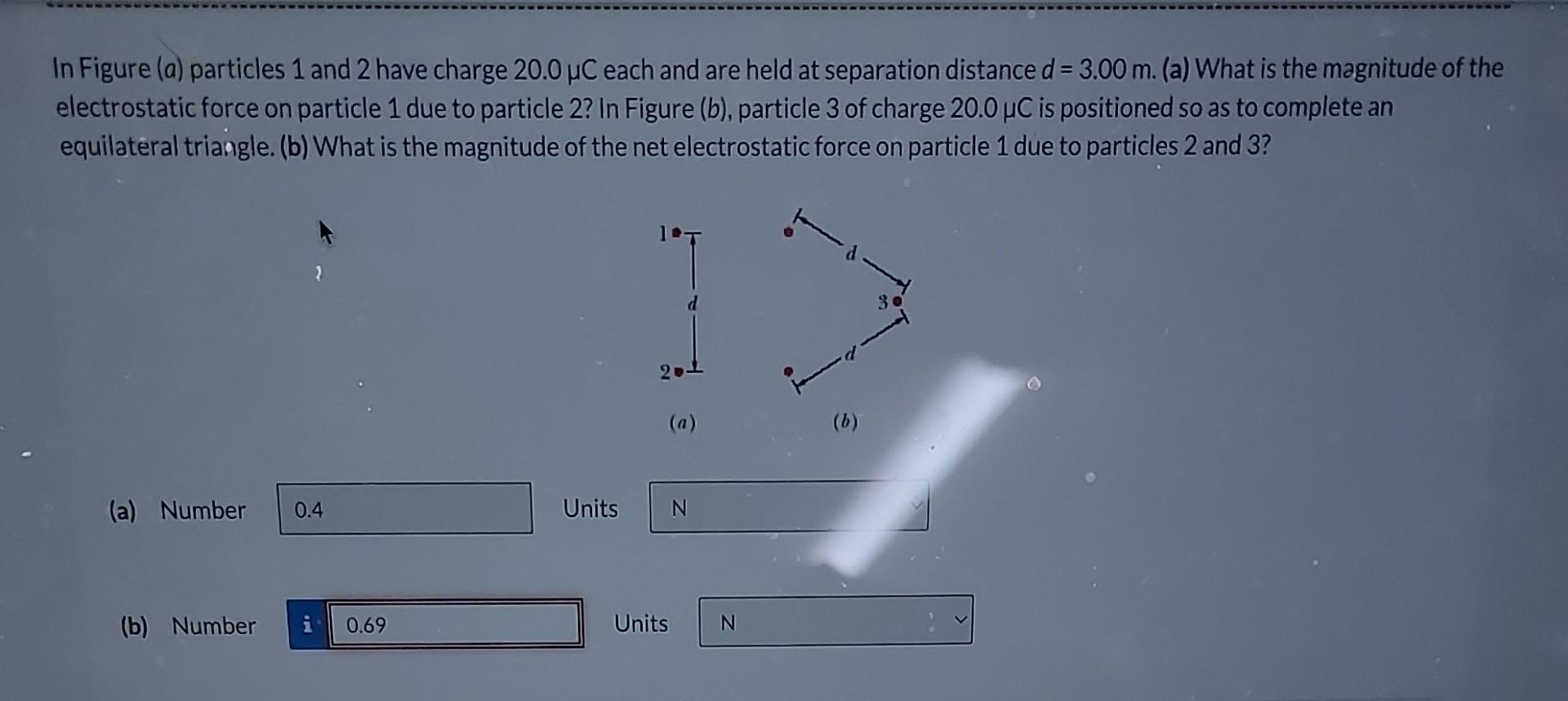 Solved In Figure (a) particles 1 and 2 have charge 20.0μC | Chegg.com