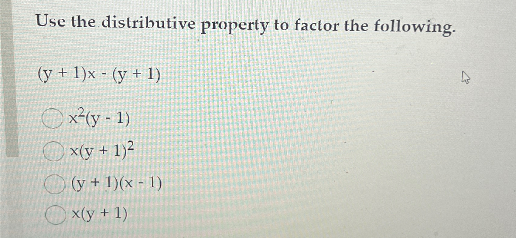 Solved Use the distributive property to factor the | Chegg.com