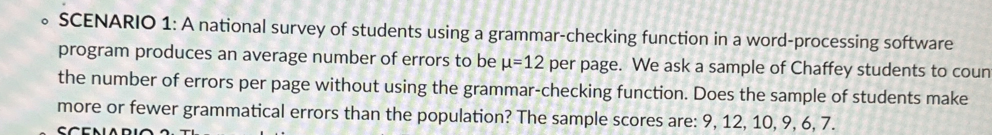 Solved SCENARIO 1: A national survey of students using a | Chegg.com