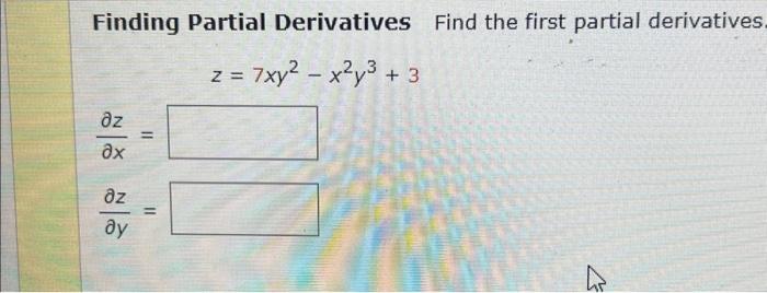 Solved Finding Partial Derivatives Find the first partial | Chegg.com
