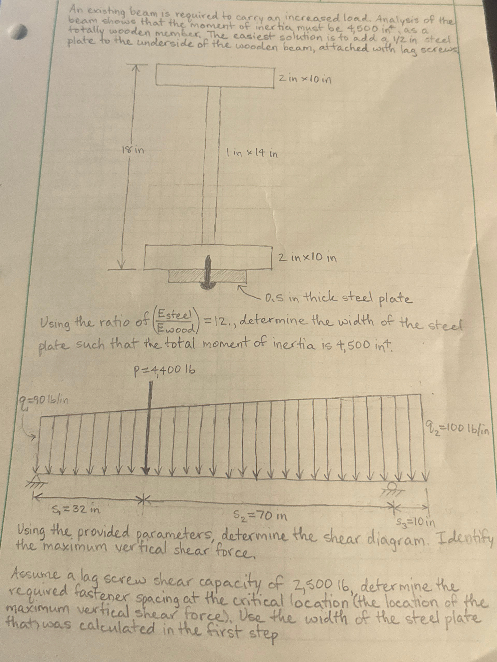 Solved An existing beam is required to carry an increased | Chegg.com