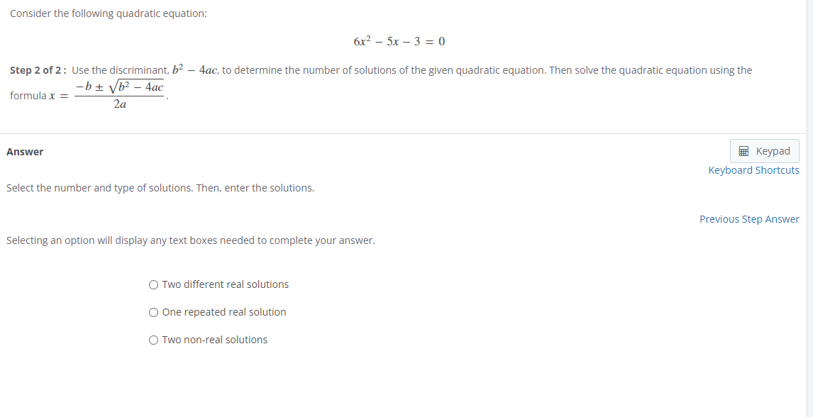 Solved Consider the following quadratic | Chegg.com