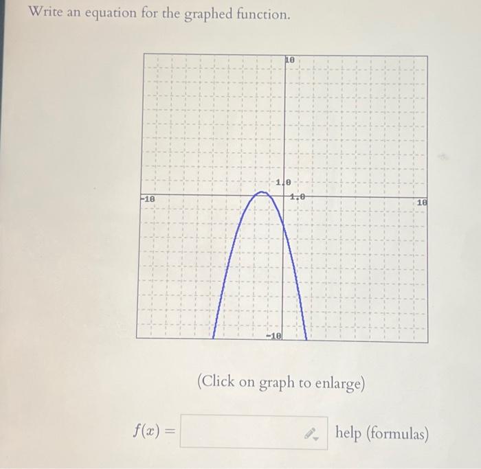 Solved Write an equation for the graphed function. (Click on | Chegg.com