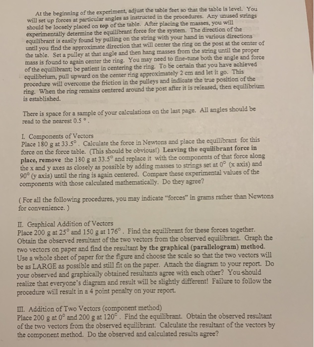 Experiment 3 Vectors and Forces Introduction In this | Chegg.com