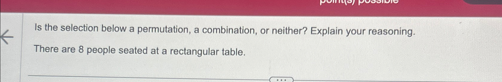 Solved Is the selection below a permutation, a combination, | Chegg.com