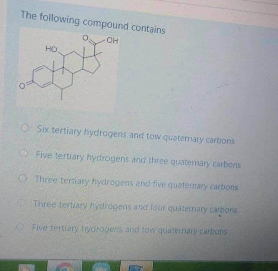 Solved The following compound contains OH НО. Six tertiary | Chegg.com