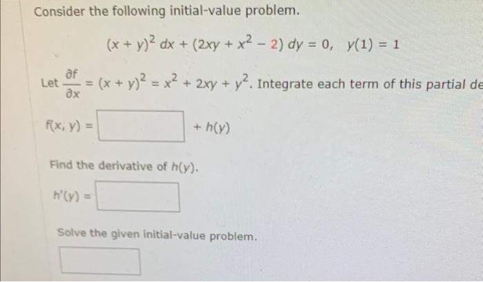 Solved Consider the following initial-value problem. | Chegg.com