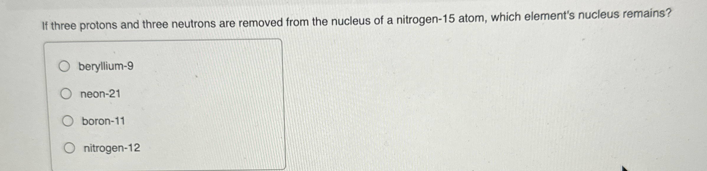 High Quality SOLUTION If three protons and three neutrons are removed from | Chegg.com