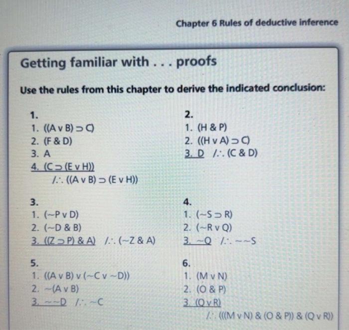 Chapter 6 Rules of deductive inference Getting | Chegg.com