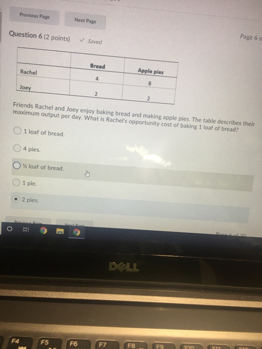 Solved Previous Page Next Page Question 6 (2 points) Saved | Chegg.com