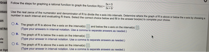 Solved Follow the steps for graphing a rational function to | Chegg.com