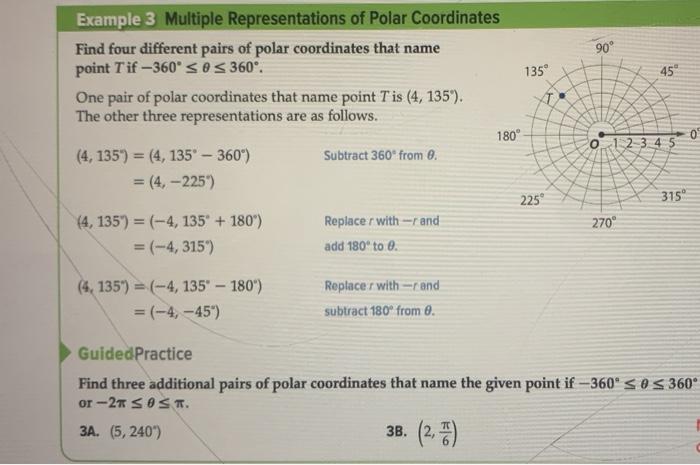 Solved 90° 45° Example 3 Multiple Representations of Polar | Chegg.com