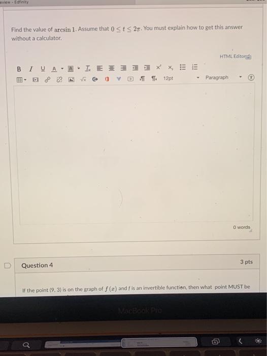 Solved view - Edfinity Find the value of arcsin 1. Assume | Chegg.com
