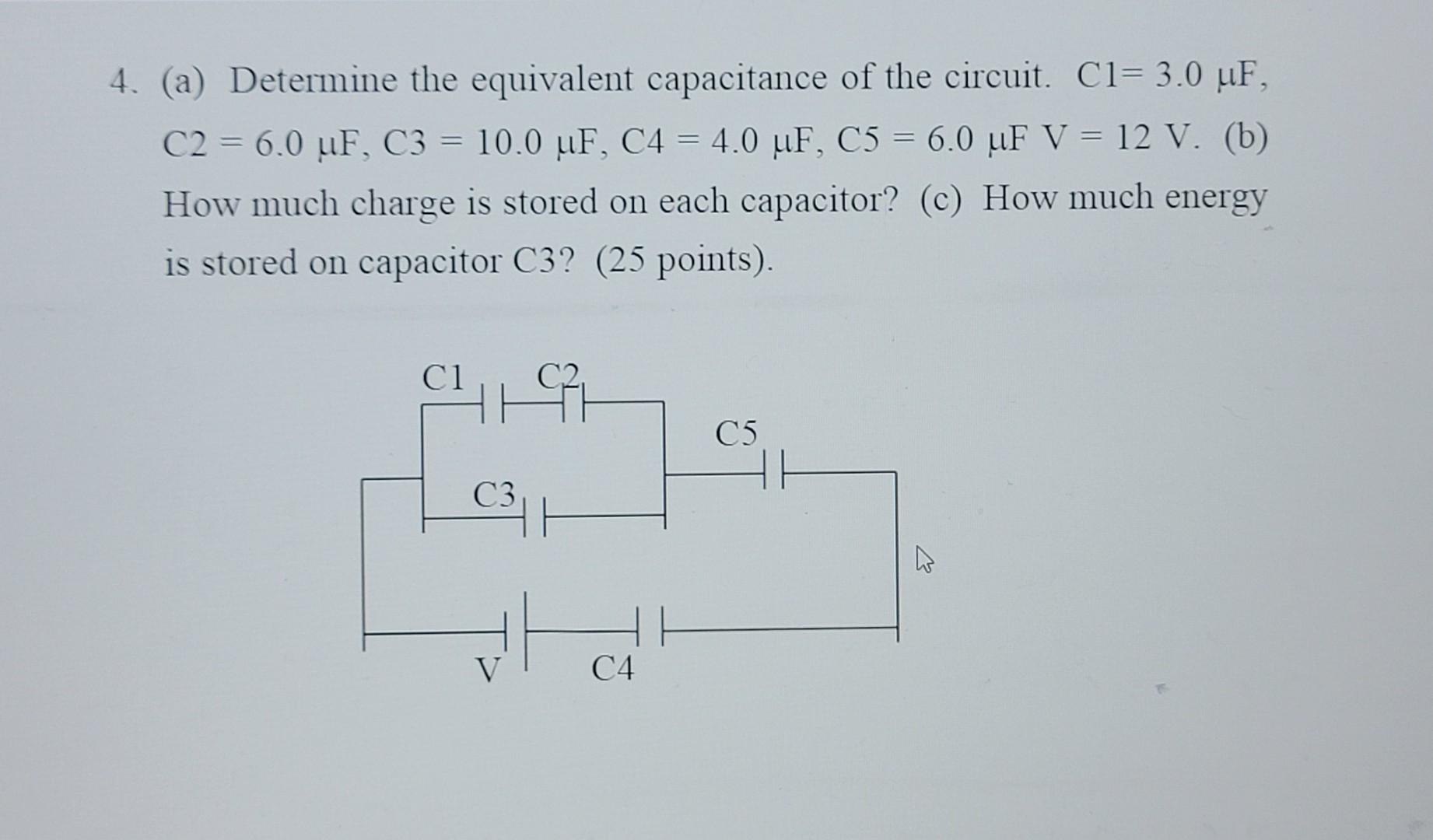Solved 4. (a) Determine the equivalent capacitance of the | Chegg.com
