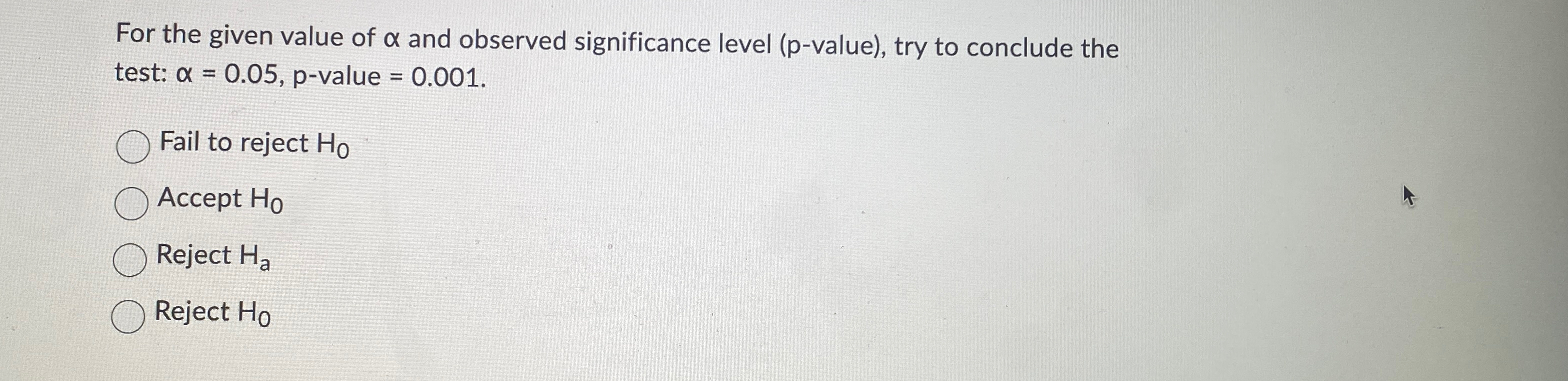 Solved For the given value of α ﻿and observed significance | Chegg.com