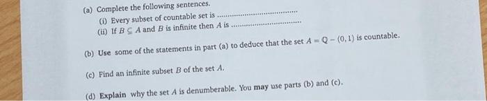 Solved (a) Complete the following sentences. (i) Every | Chegg.com