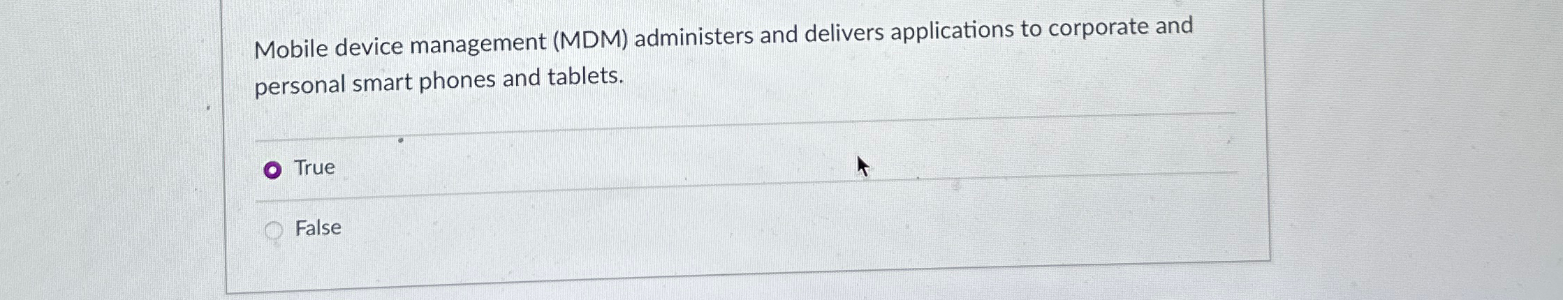 Solved Mobile device management (MDM) ﻿administers and | Chegg.com