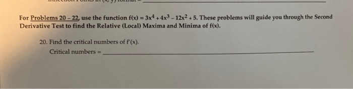 Solved For Problems 20 - 22, use the function f(x) = 3x4 + | Chegg.com