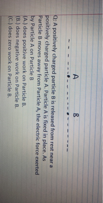 Solved Q: A positively charged particle B is released from | Chegg.com